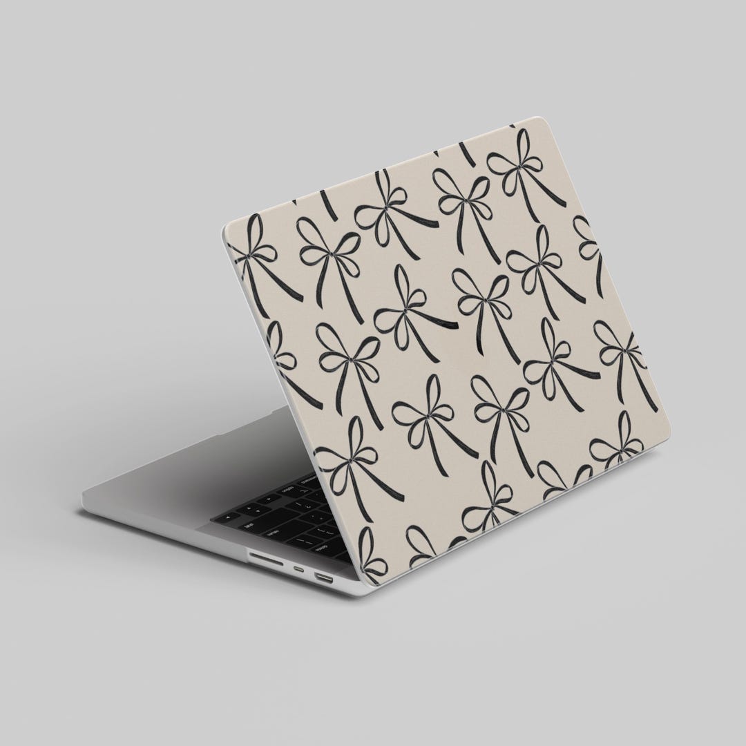 Black Bow MacBook Case | Coquette Laptop Skin - Etsy