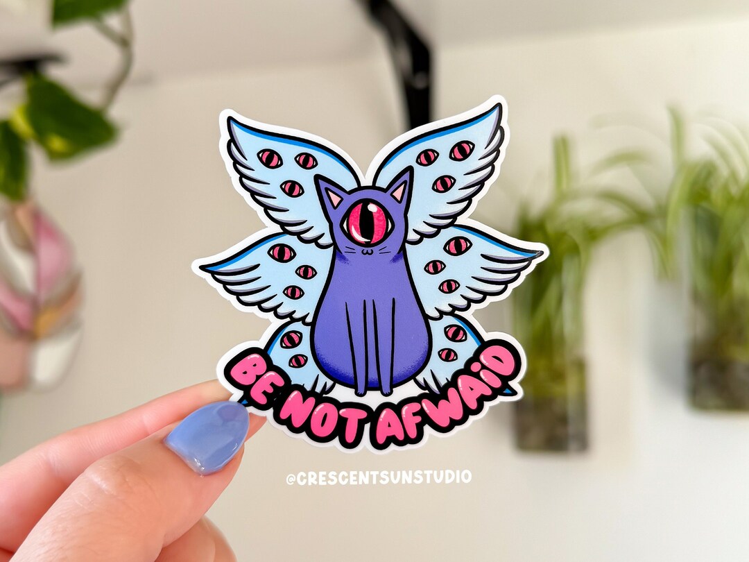 Biblically Accurate Cat Angel Sticker, Be Not Afwaid Water Bottle ...