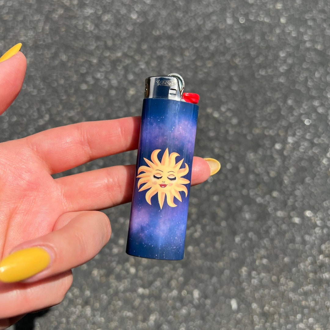 Celestial Sun Lighter Wrap, Hippie Lighter Sticker, Galaxy Lighter Skin ...