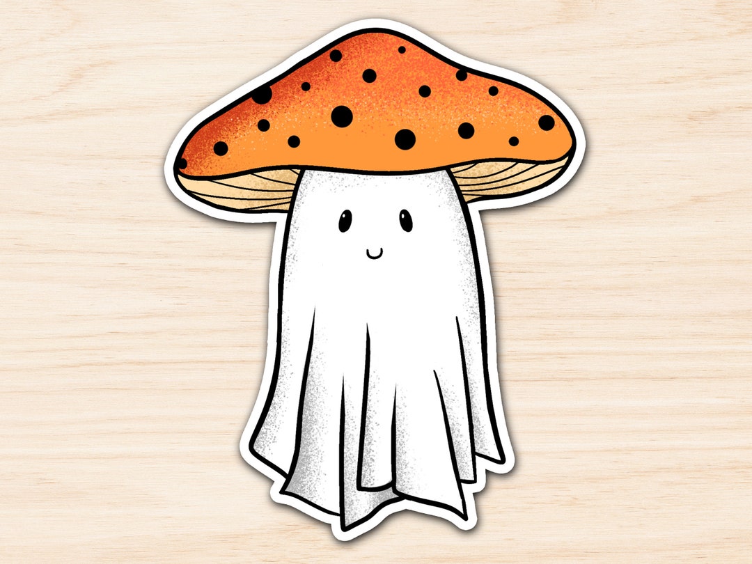 Ghost Mushroom Sticker Spooky Season Ghost Art Halloween - Etsy