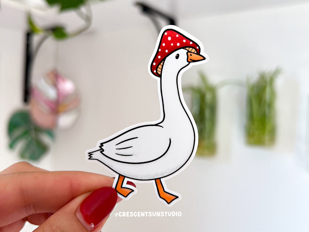 Cute Goose Sticker, Cottagecore Animal Water Bottle Sticker, Kawaii ...
