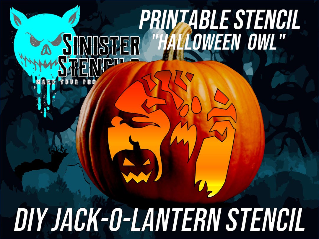 Halloween Tree Pumpkin Carving Stencil: DIY Jackolantern (digital ...