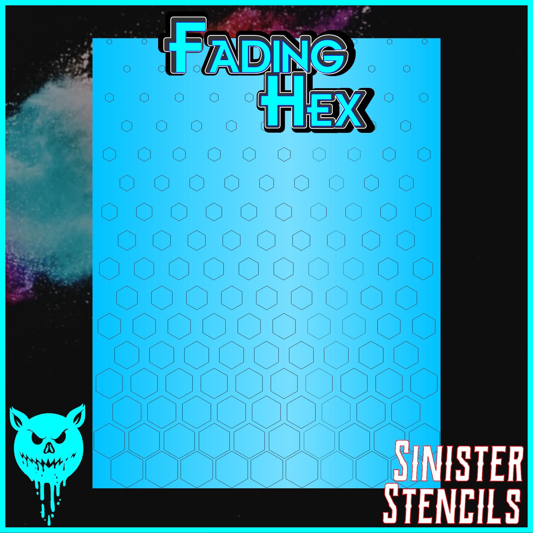 Airbrush Paint Stencil - Fading Hex Adhesive, Reusable Kit for Custom ...