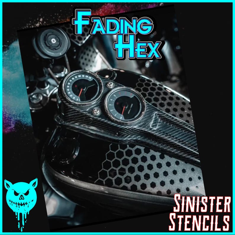 Airbrush Paint Stencil - Fading Hex Adhesive, Reusable Kit for Custom ...