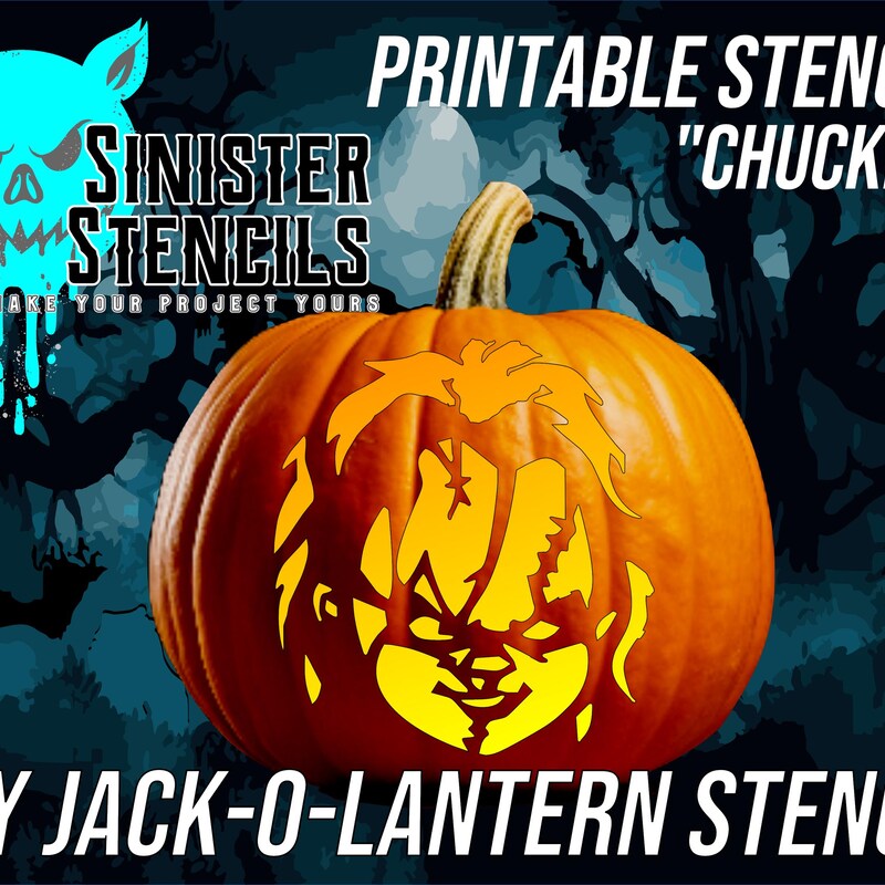 Chucky Pumpkin Stencils - Etsy