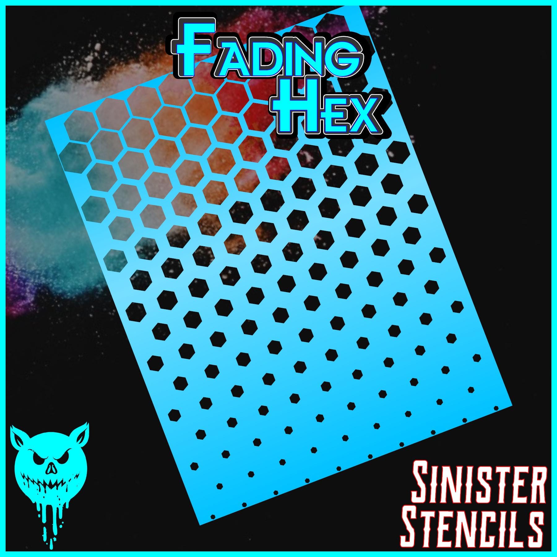 Airbrush Paint Stencil - Fading Hex Adhesive, Reusable Kit for Custom ...