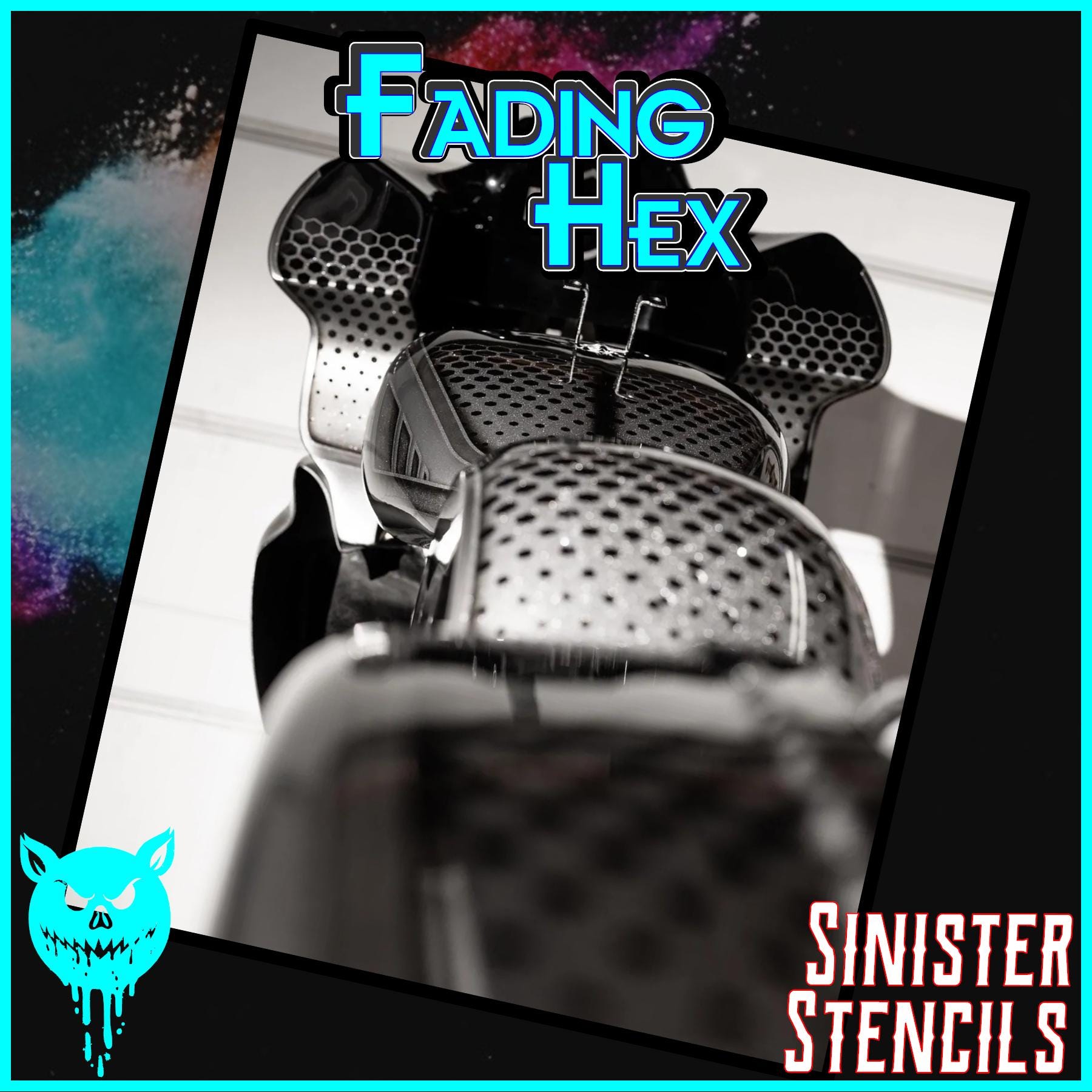Airbrush Paint Stencil - Fading Hex Adhesive, Reusable Kit for Custom ...