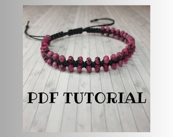 Purple Bead Herringbone Bracelet Tutorial How to Do It Yourself Bracelet Jewelry Making Project ...