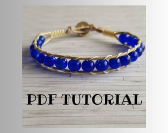 Blue Bead Bracelet Tutorial How to Do It Yourself Bracelet Jewelry ...