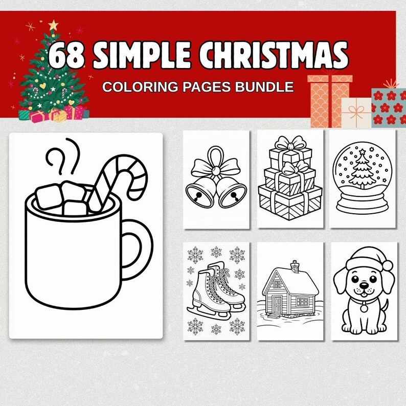 68 Magical Christmas Coloring Pages - Etsy