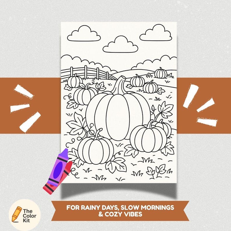 Fall Coloring Pages for Kids, Autumn Activity Pack, Printable Pumpkin ...