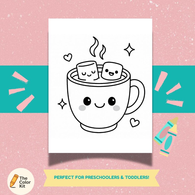 Kawaii Food Coloring Pages, Cute Printable Coloring Book for Kids ...