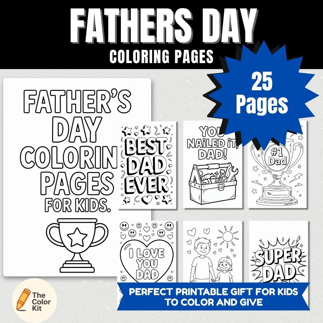 Father’s Day Coloring Pages for Kids – 25+ Printable Gift Sheets for ...
