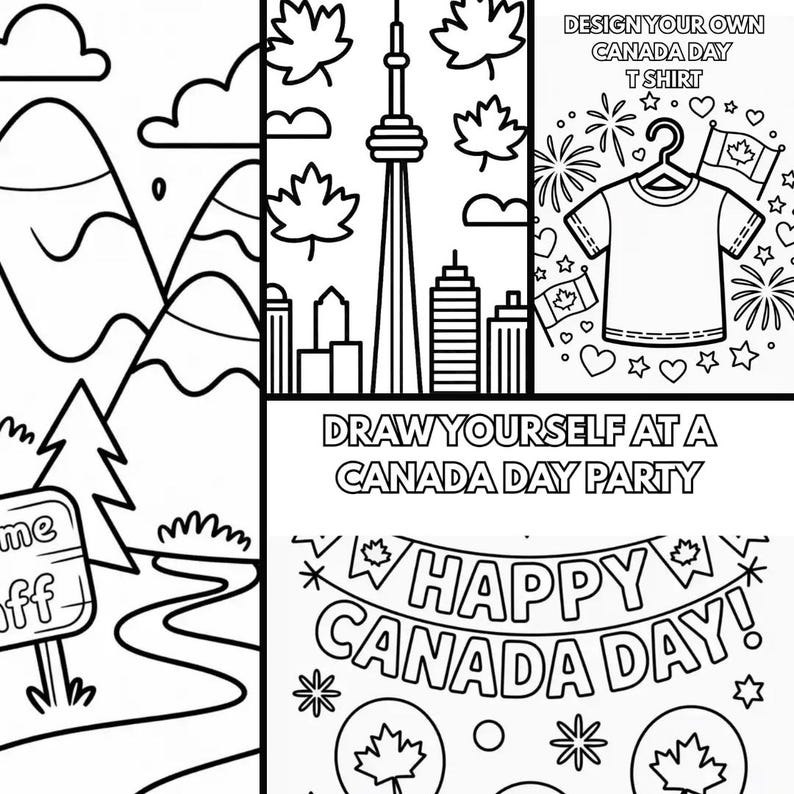 Canada Day Coloring Pages for Kids, Printable Canadian Holiday Activity ...
