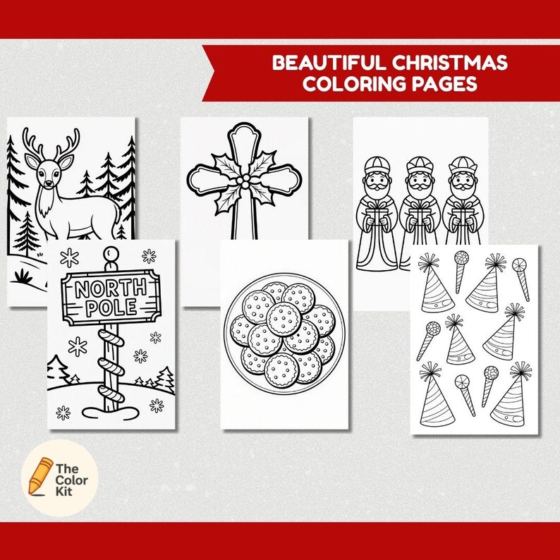 68 Magical Christmas Coloring Pages - Etsy