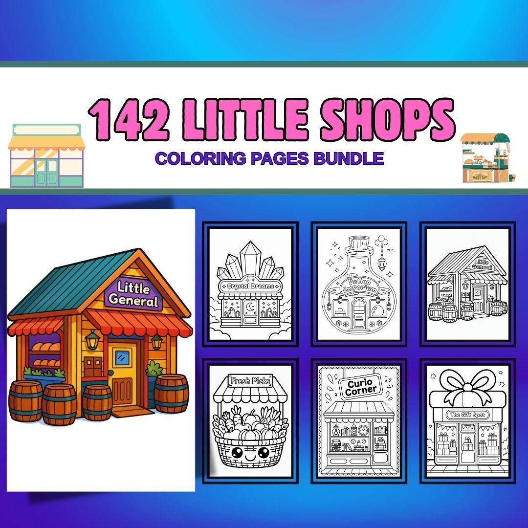 Kawaii Little Shops Coloring Pages, 142 Designs (digital Download) - Etsy