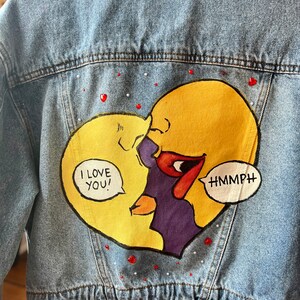 Just IN! Glam Pop Art Denim Jacket, Front and Back Designs, Handpainted ...