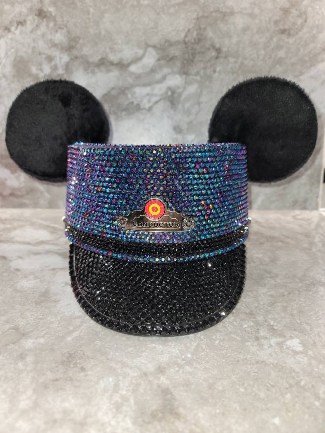 Rhinestone Mickey Ears Trolley Conductor Hat - Etsy