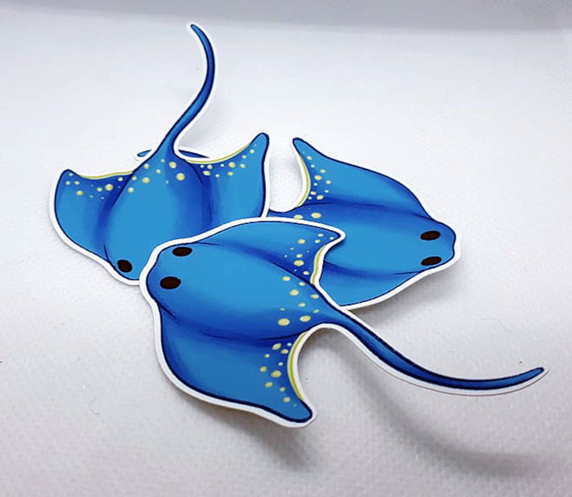 Blue Stingray Sticker Vinyl Waterproof Matte - Etsy UK
