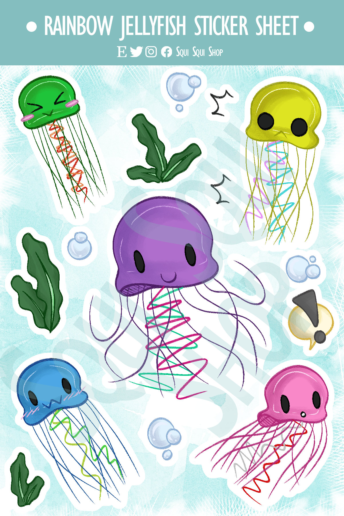 Regenbogen Qualle Sticker Sheet Vinyl Glänzend & matt - Etsy.de
