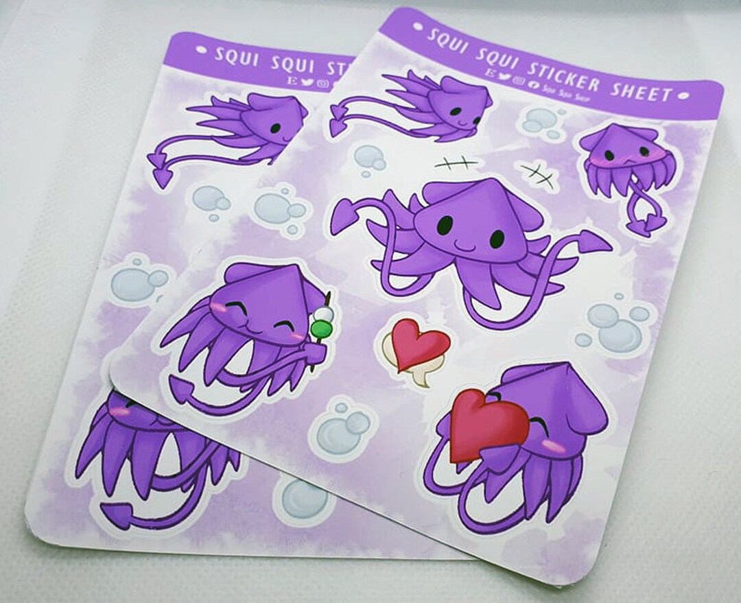 Squi Squi Sticker Sheet Vinilo / Brillante &Mate - Etsy España