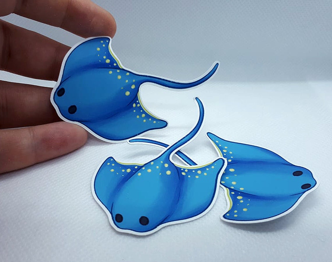 Blue Stingray Sticker Vinyl Waterproof Matte - Etsy UK