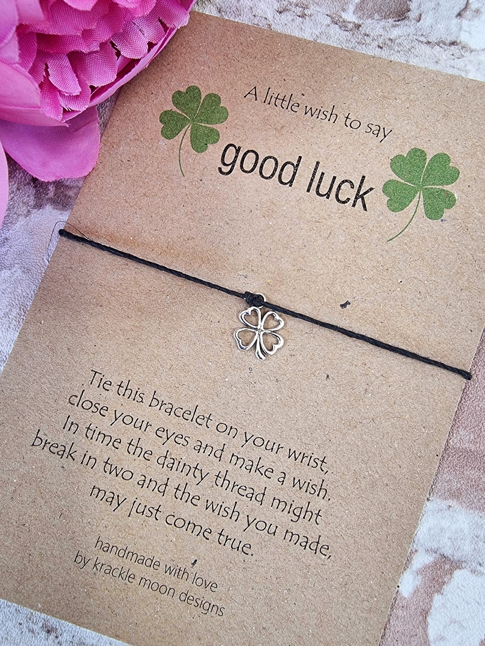 Good Luck, Good Luck Wish Bracelet, Sending Good Luck, Good Luck Gift ...