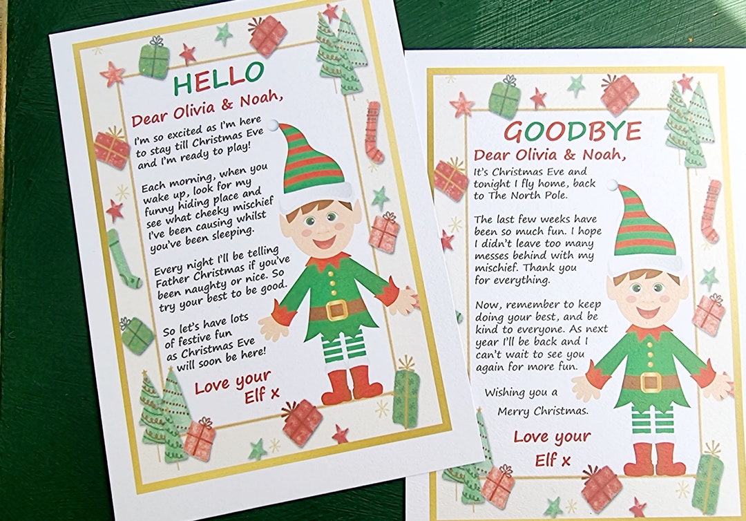 Personalised Elf Arrival & Goodbye Letter, Elf Arrival, Elf Letter to ...