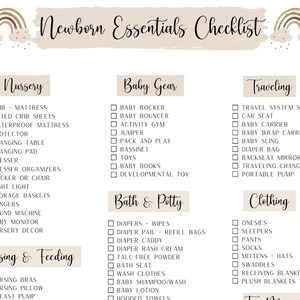 Newborn Essentials Checklist Baby Essentials Checklist Newborn Must ...