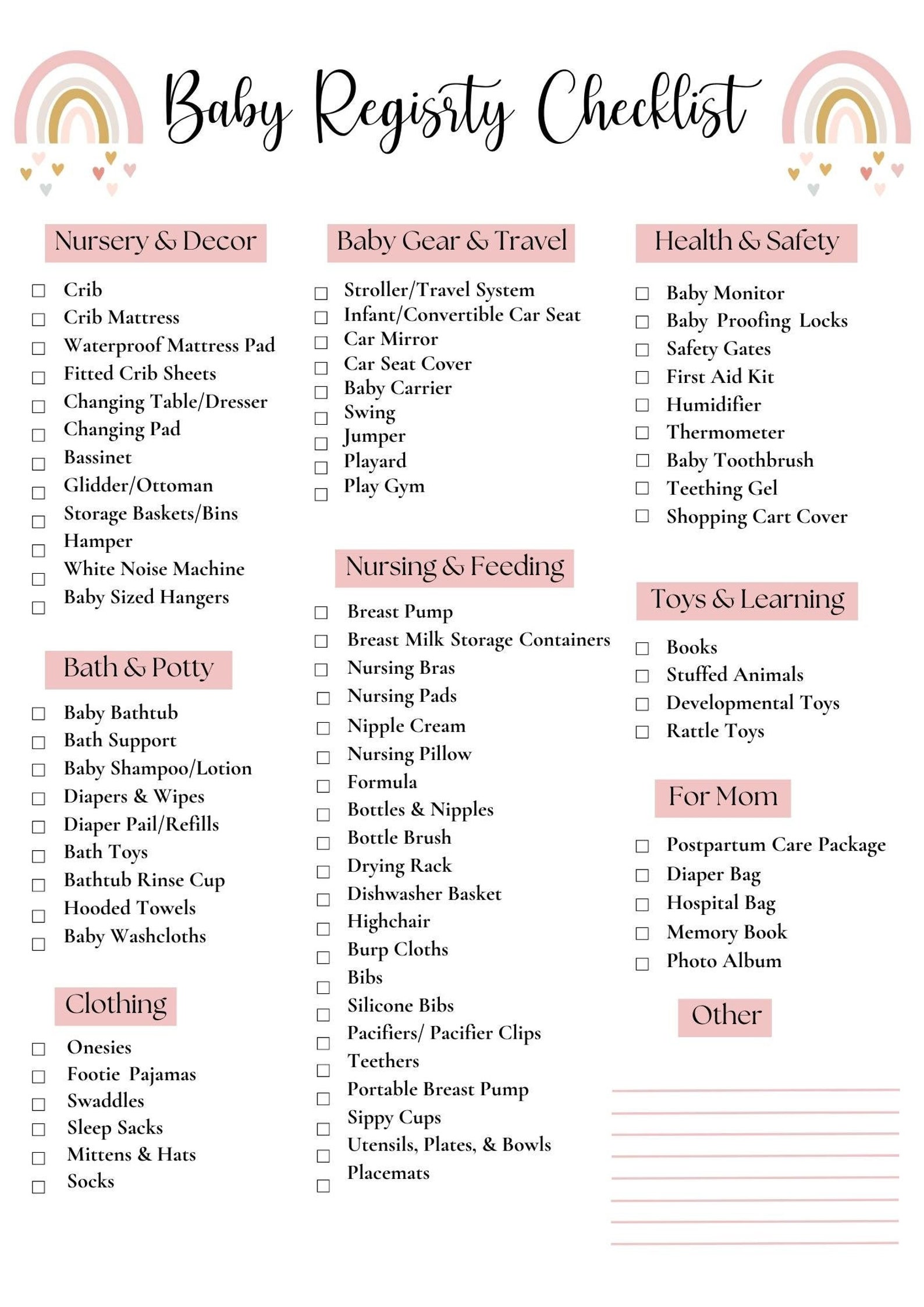 Baby Registry Checklist, Baby Checklist, Baby Registry, Baby Infant ...