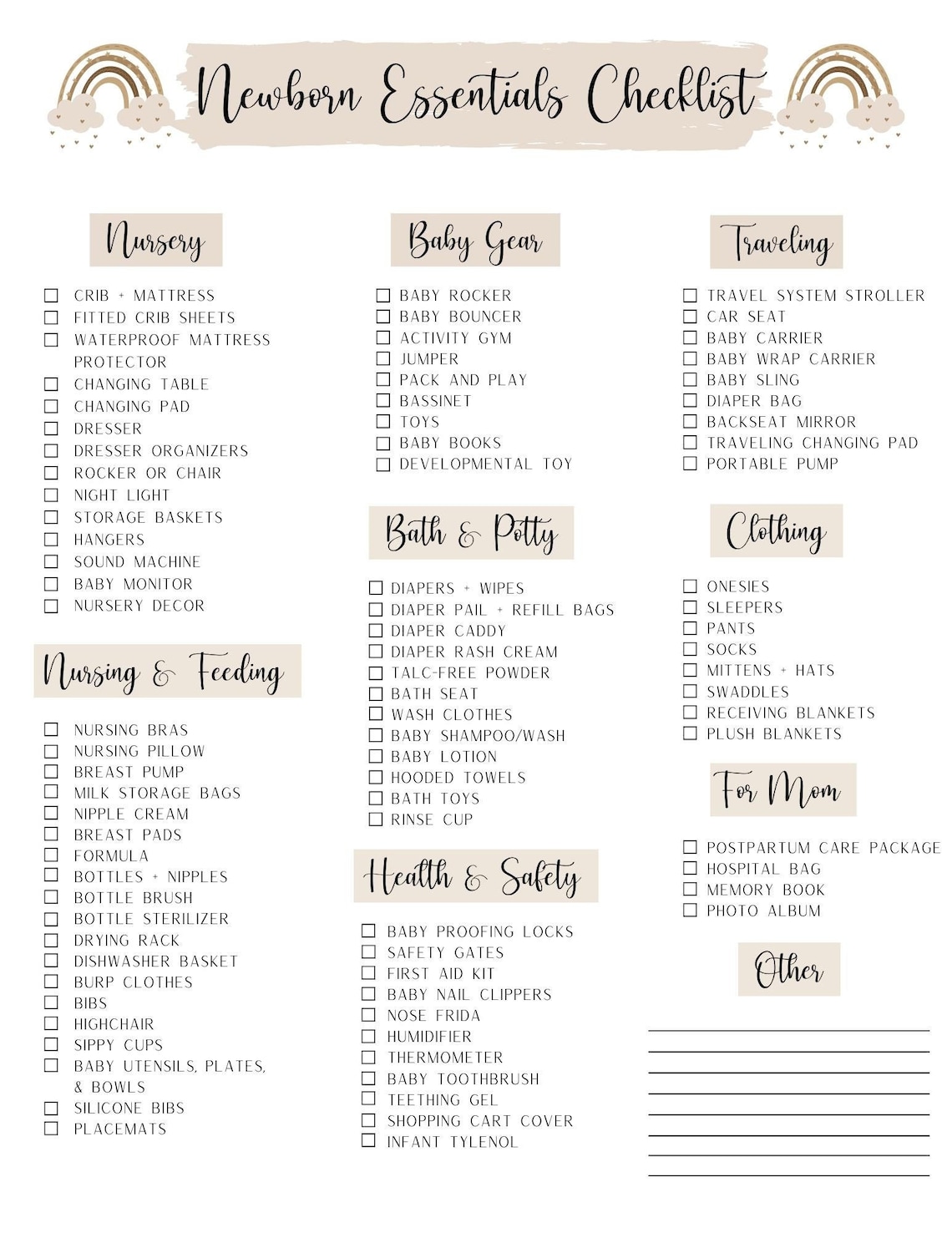 Newborn Essentials Checklist | Baby Essentials Checklist | Newborn Must ...