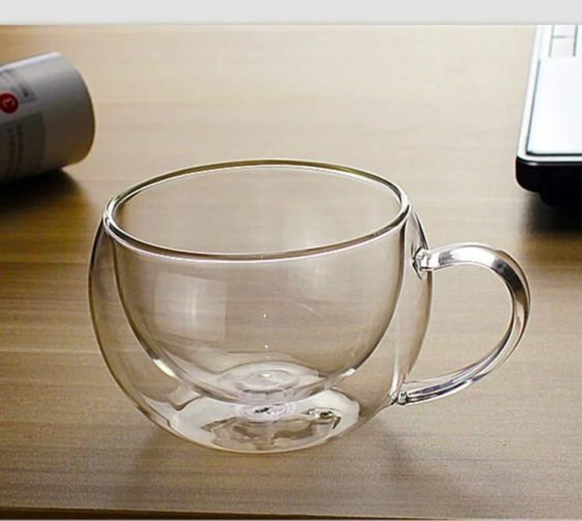 Double Walled Glass Thermo Tea & Coffee Cup 150ml - Etsy