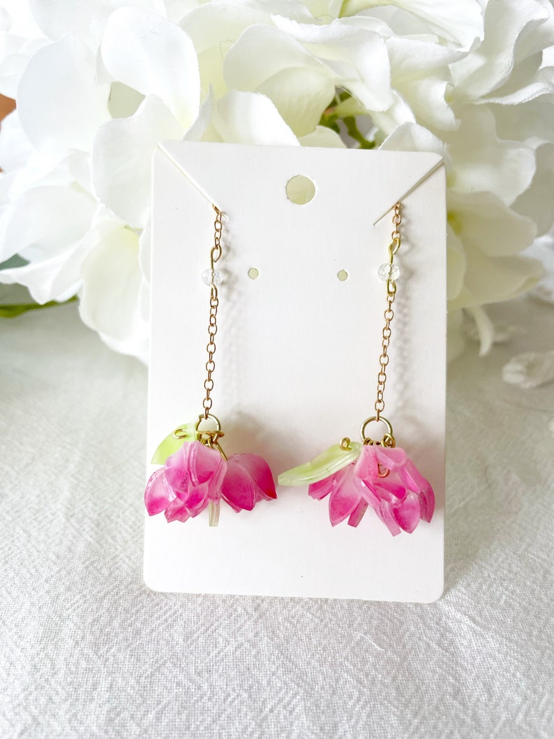 Shrink Plastic Tulip Earrings 3D Tulips Tulips Drop - Etsy