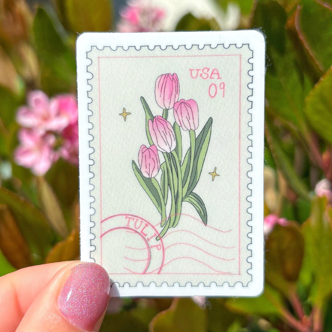 Tulip Stamp Stickers: Floral Decals for Planners, Journals ...