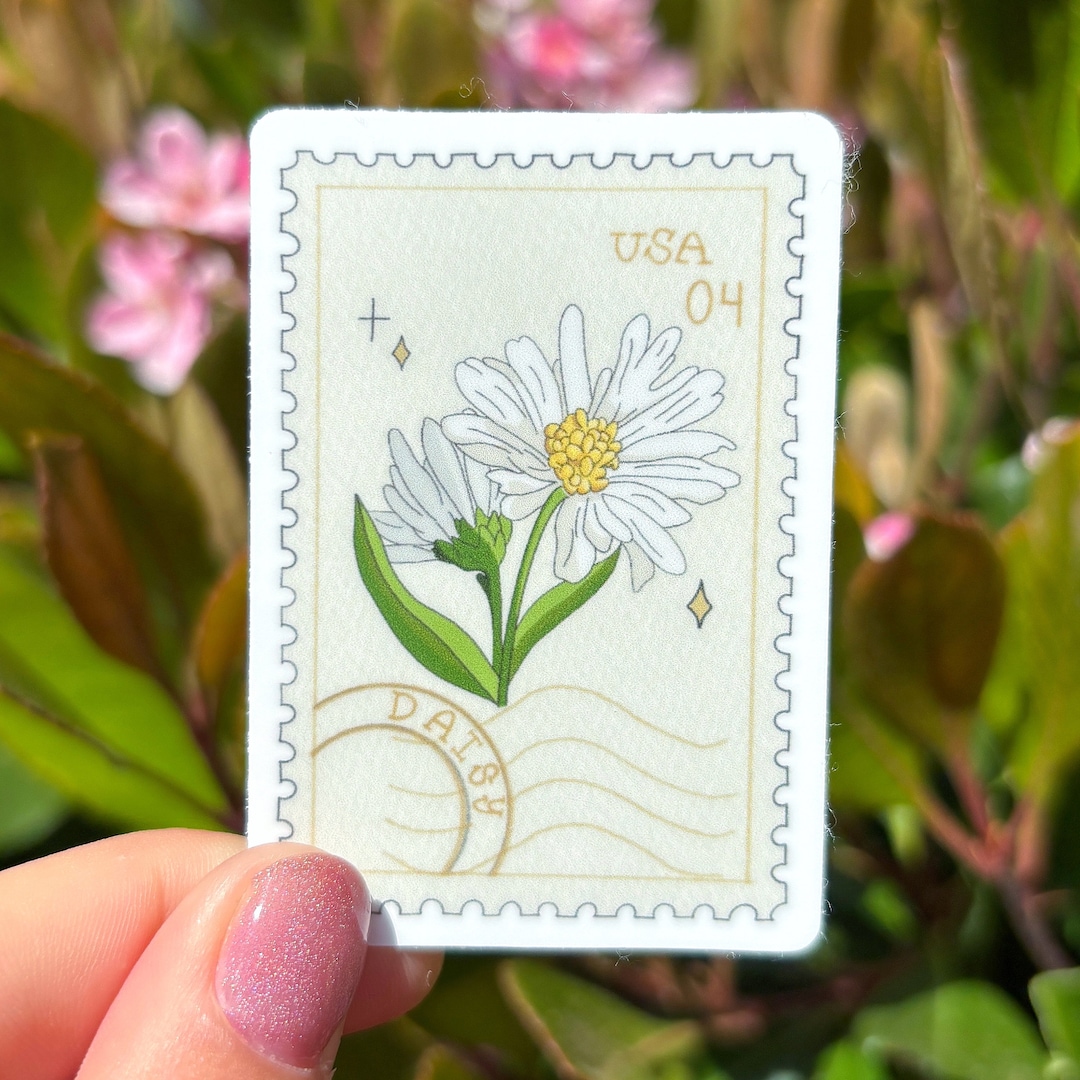 Daisy Stamp Stickers: Floral Decals for Planners, Journals ...