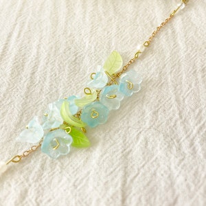 Blue Glass Flower Bracelet, Flower Bracelets, Colorful Flower Bracelet ...