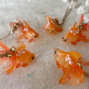 Goldfish Necklace, Keychain, Goldfish, Fish, Ocean - Etsy