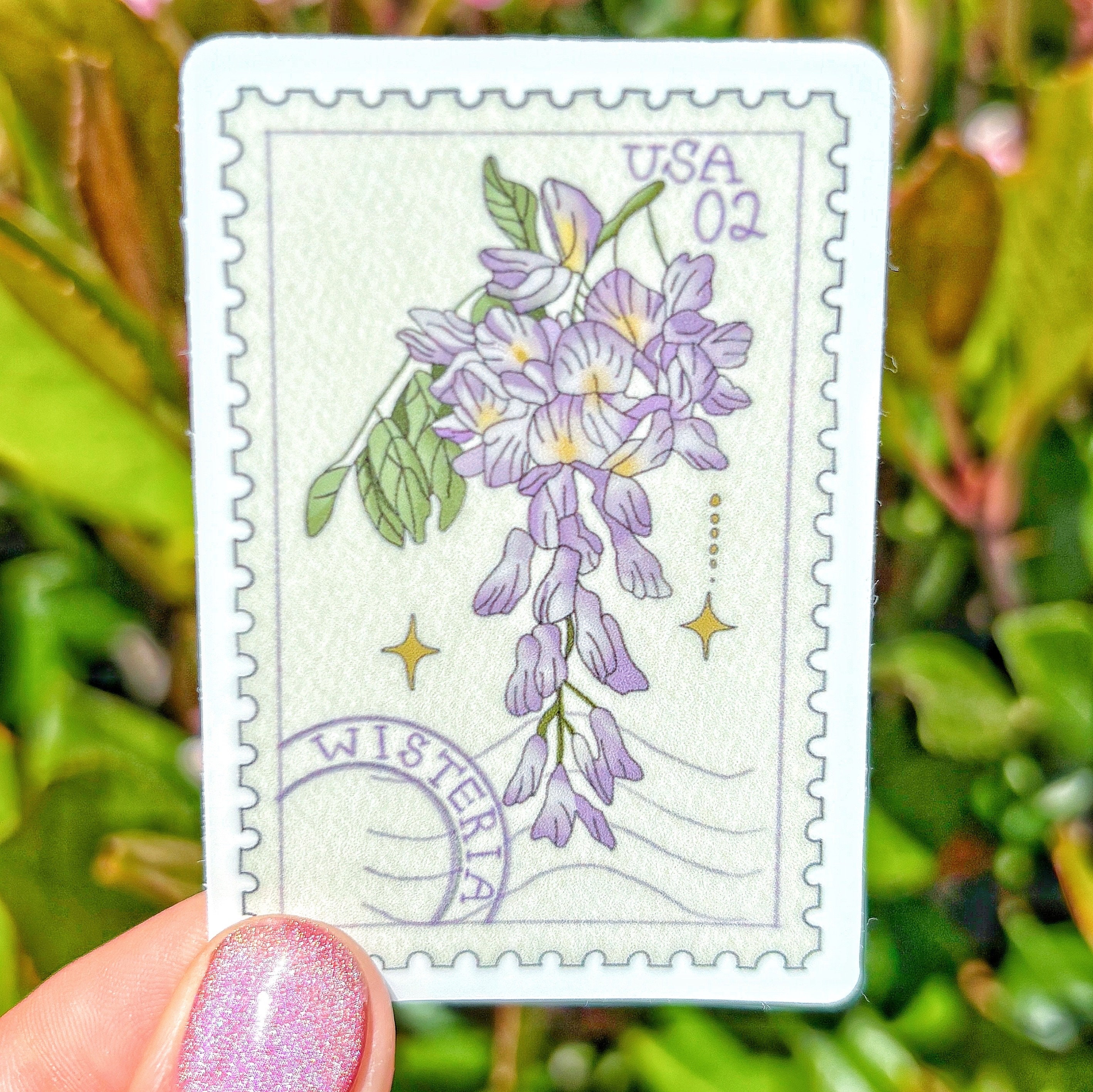 Wisteria Stamp Stickers: Floral Decals for Planners, Journals ...