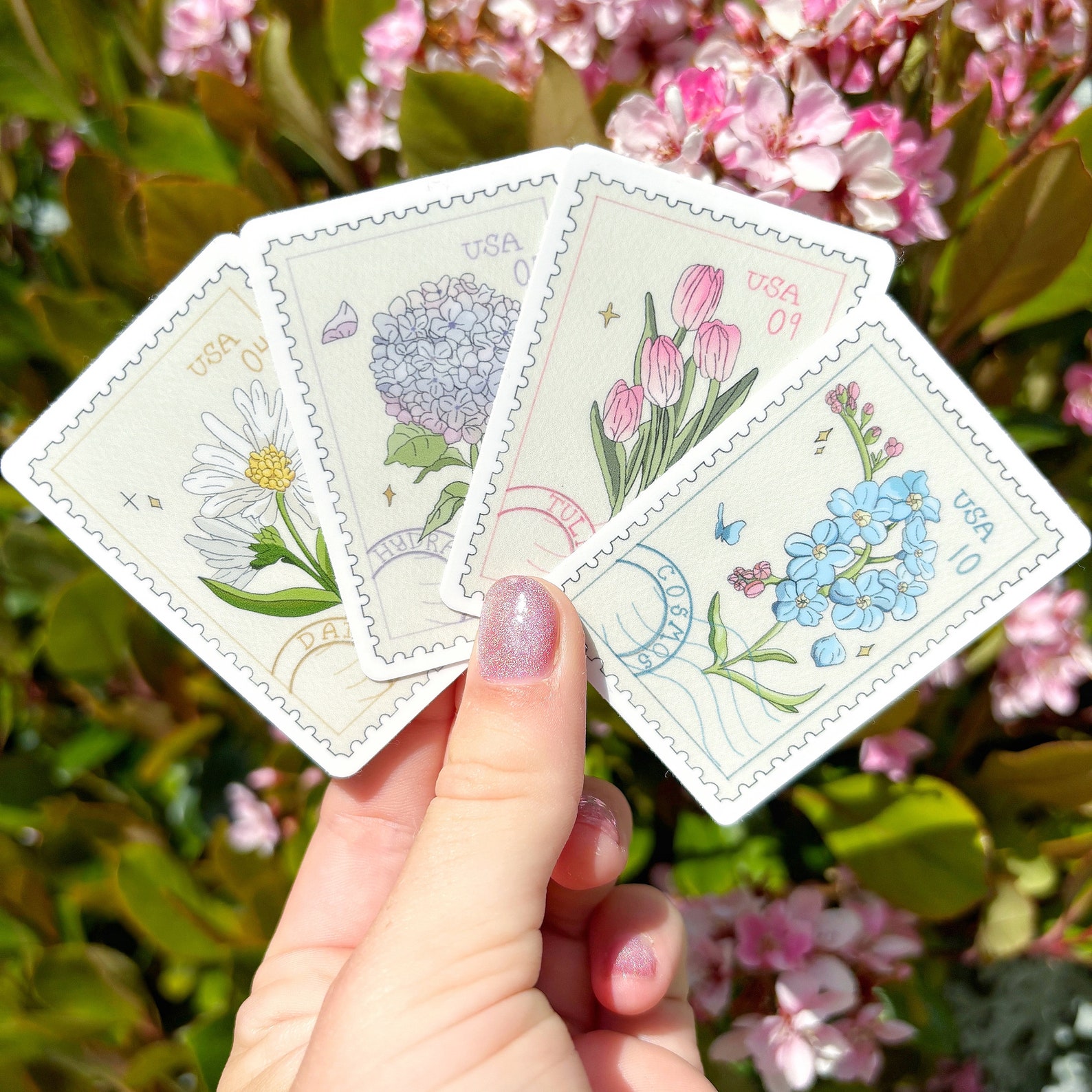Wisteria Stamp Stickers: Floral Decals for Planners, Journals ...