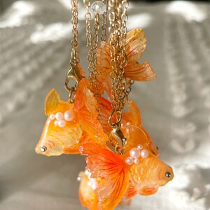 Goldfish Necklace, Keychain, Goldfish, Fish, Ocean - Etsy