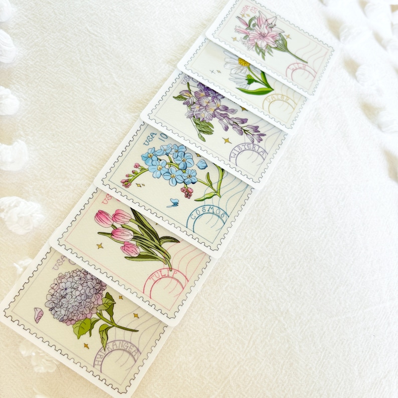 Tulip Stamp Stickers: Floral Decals for Planners, Journals ...