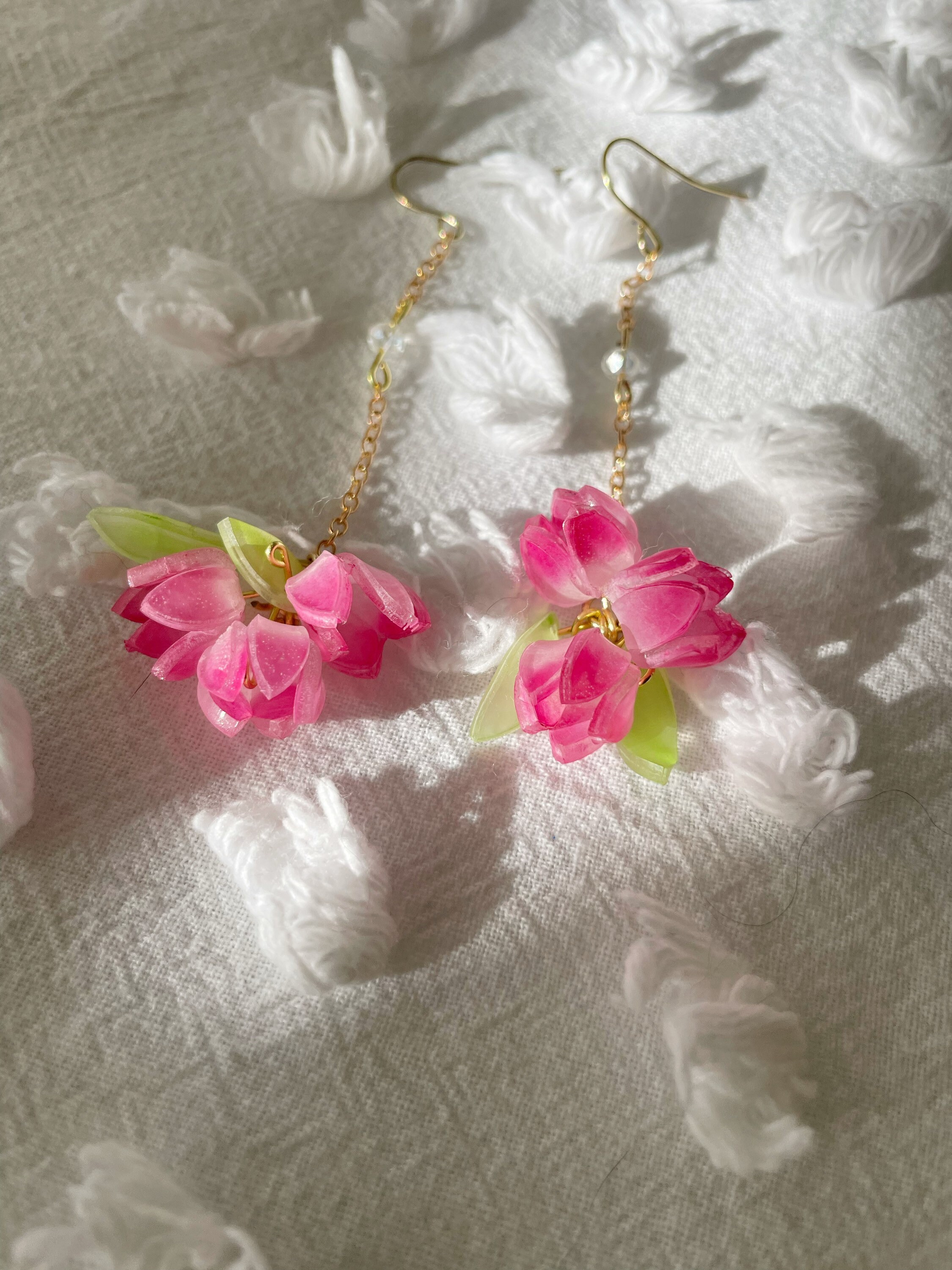 Shrink Plastic Tulip Earrings, 3D Tulips, Tulips Drop Earrings, Dainty ...