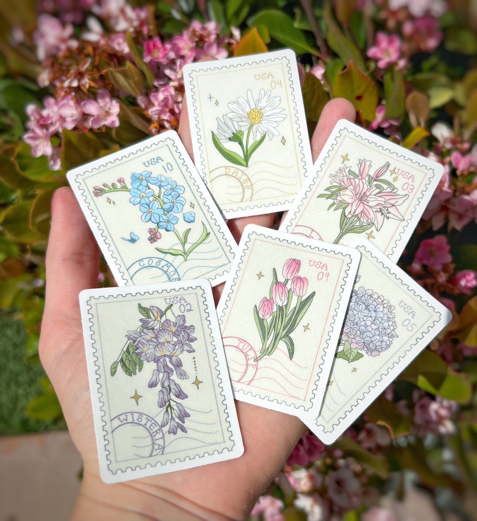 Lily Stamp Stickers: Floral Decals for Planners, Journals, Scrapbooking ...