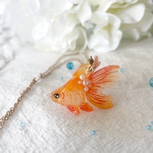 Goldfish Necklace, Keychain, Goldfish, Fish, Ocean - Etsy