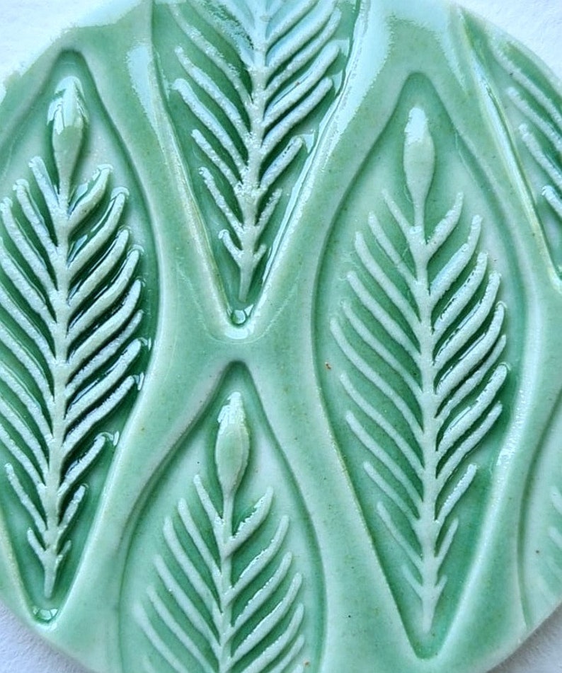 POTTERY STAMP, Maplewood Leaf/ Feather Stamp for Ceramics, Woodblock ...