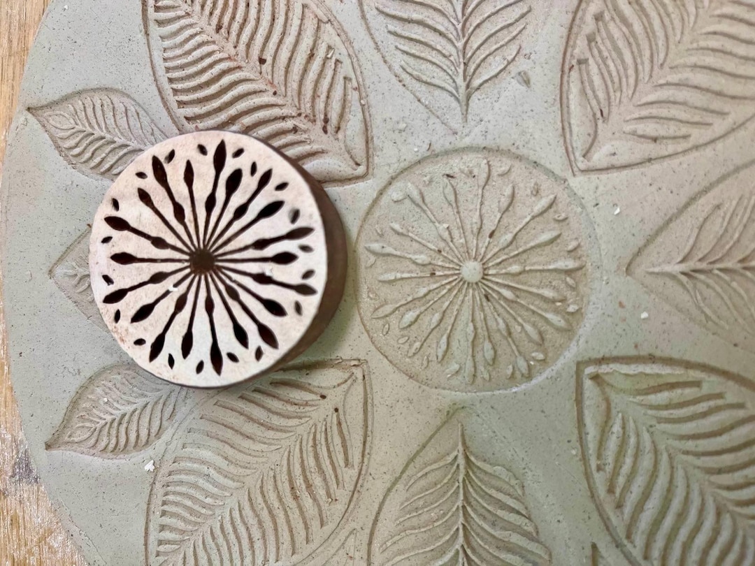 POTTERY STAMP, Dandelion Stamp for Polymer, Ceramics, Woodblock ...