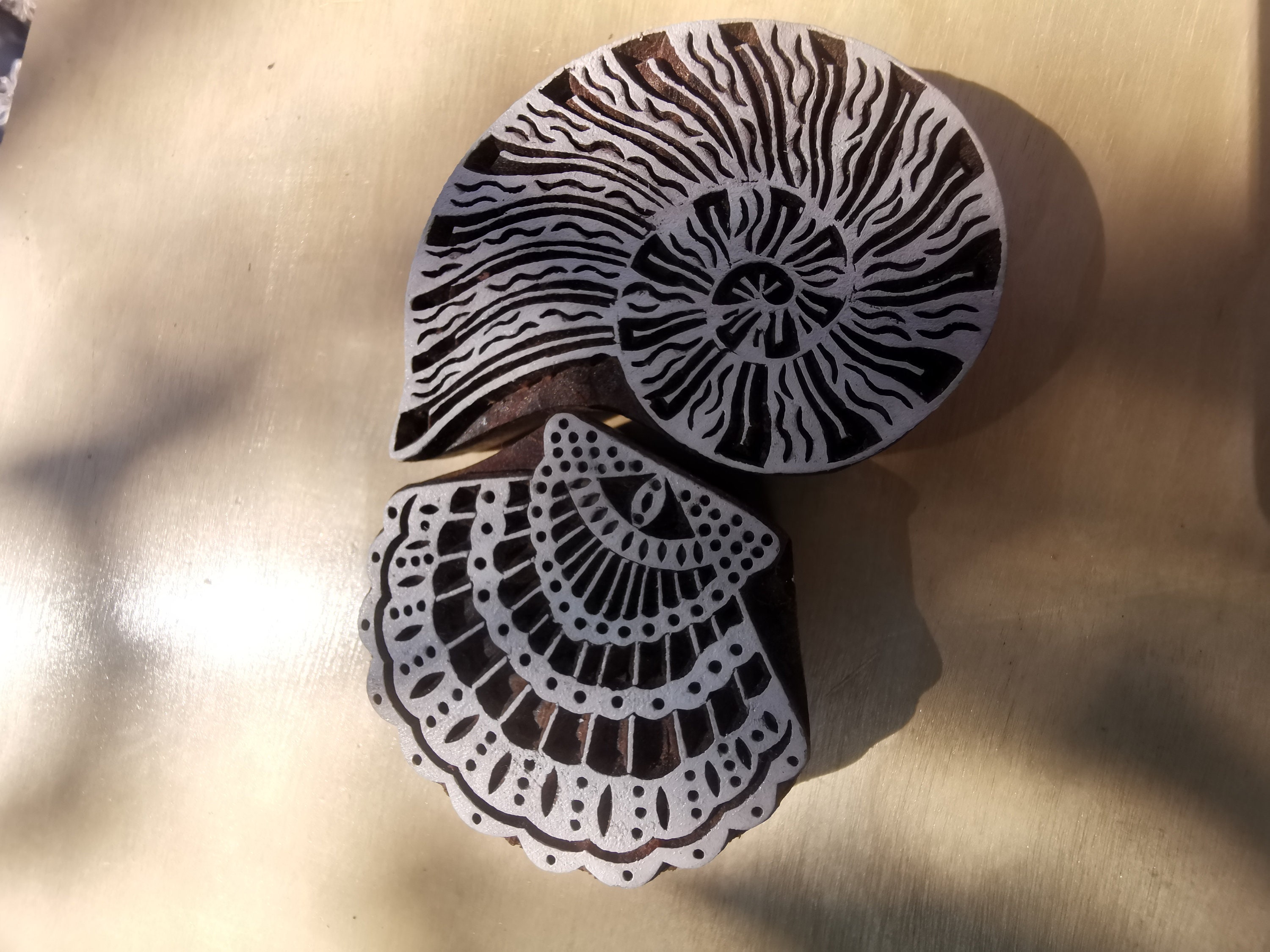 Shell Stamp for Ceramics, POTTERY STAMP, Woodblock, Clay, Fabric ...