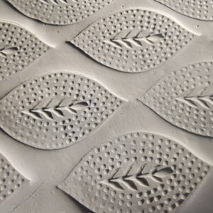 Dotted Leaf Stamp for Ceramics, POTTERY STAMP, 7.5cm. Woodblock, Clay ...