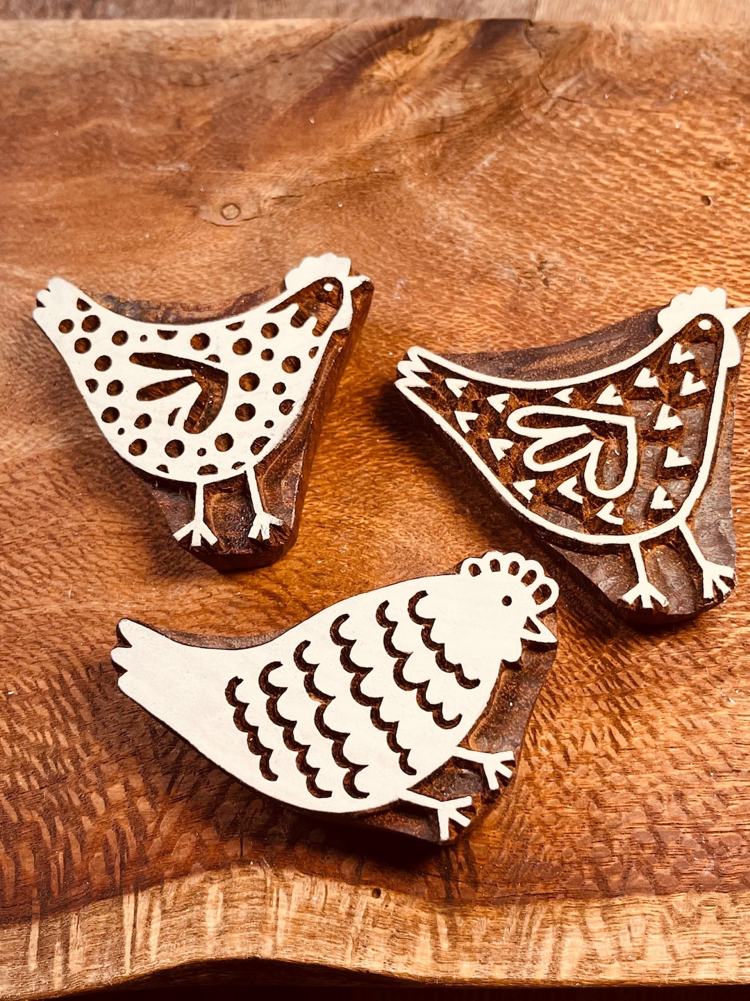 Chicken Stamps for Ceramics, 6cm POTTERY STAMP, Woodblock, Clay, Fabric ...