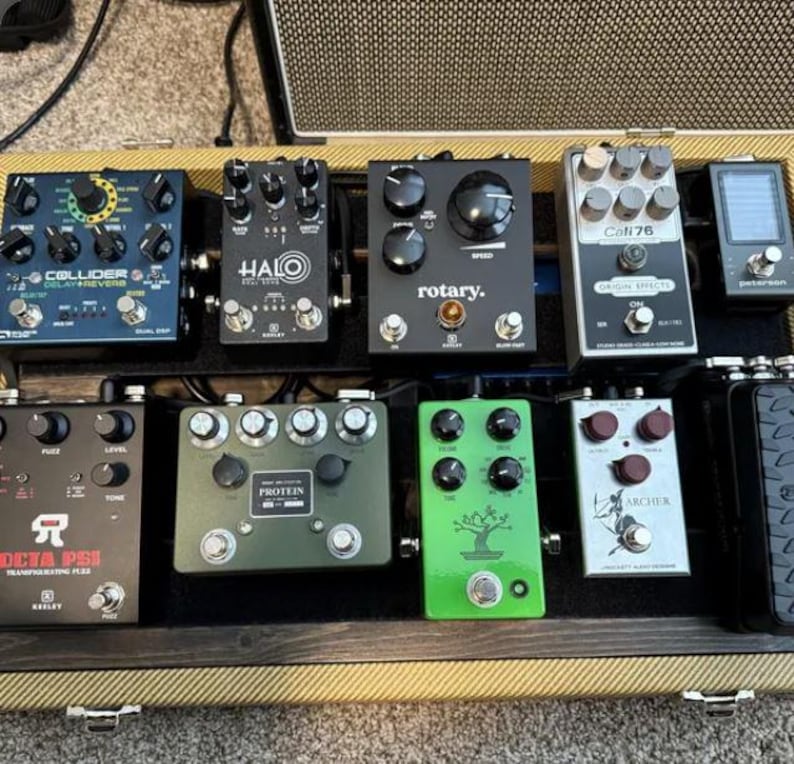 Large Handcrafted Tweed Tolex Guitar Pedalboard Case Combo - Etsy